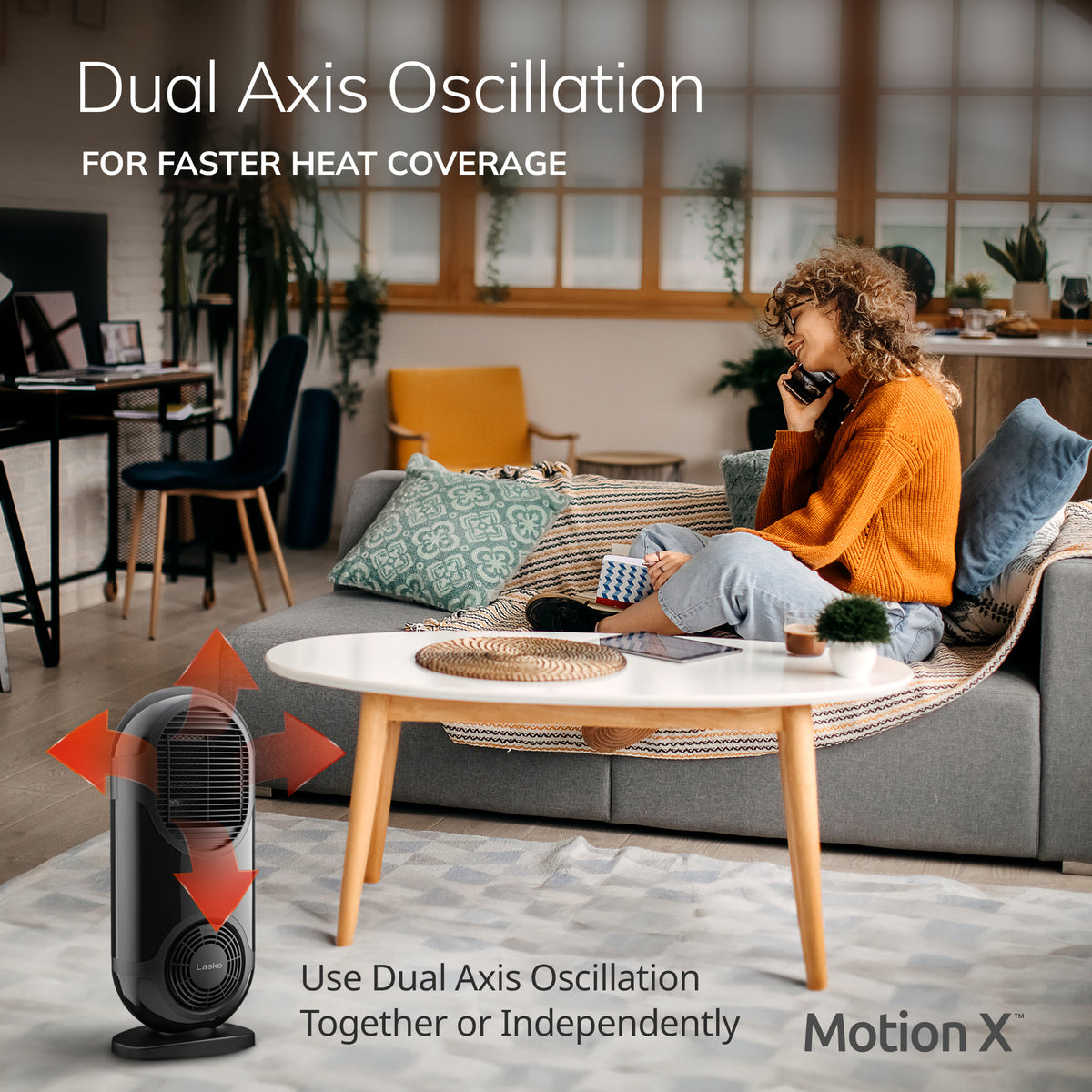 Lasko CC27350 27" Motion X Console Space Heater with Remote Control, B