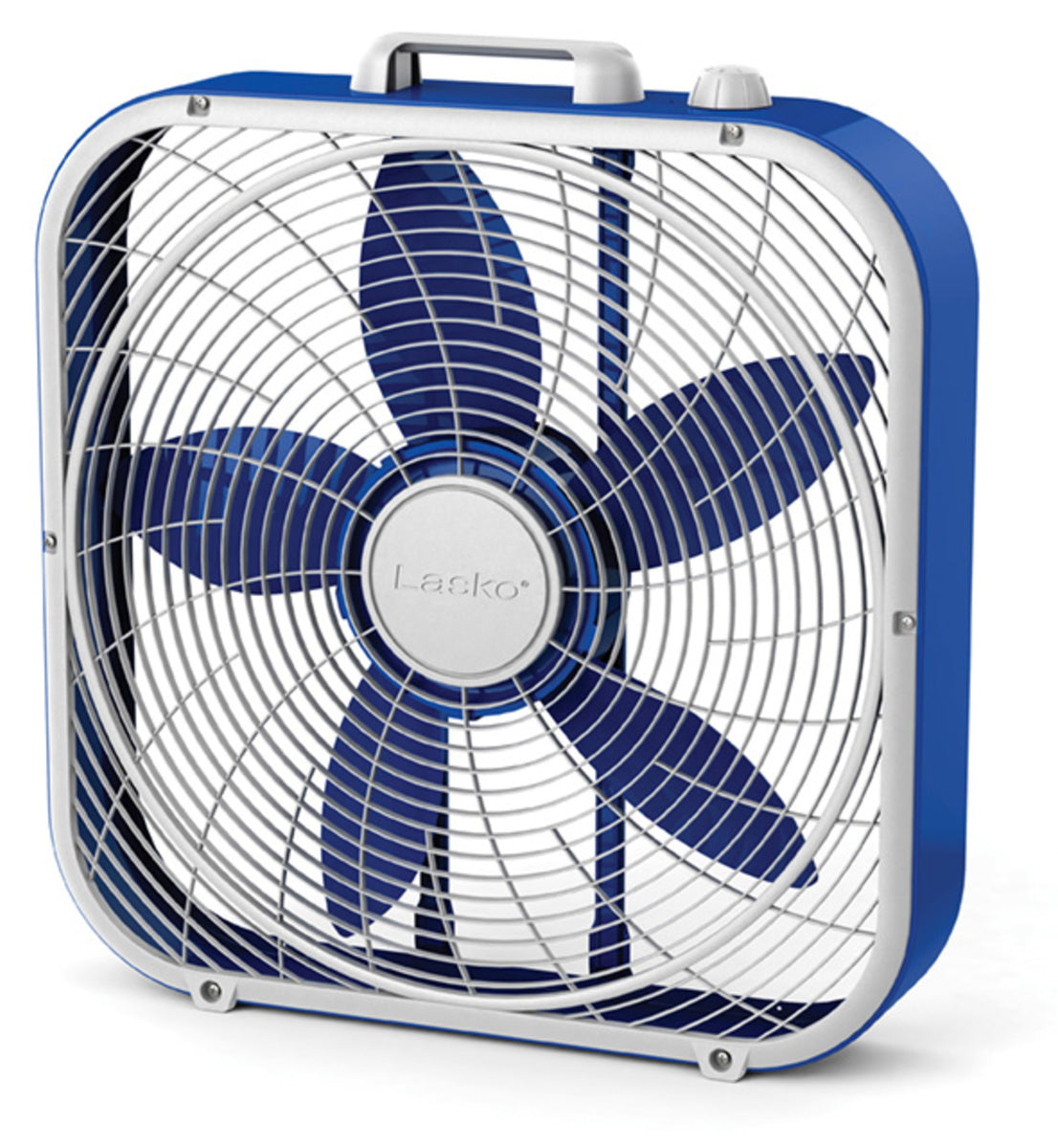 Lasko Cool Colors 20" Box Fan with 3 Speeds, B20304, Blue