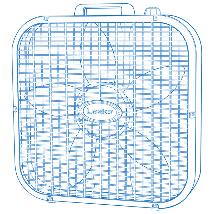Lasko Save Smart 20" Box Fan (3-speed, manual, white) – Lasko Products LLC