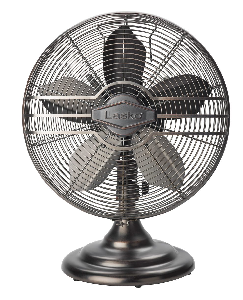 Lasko Classic 12" Table Top Fan (3-speed, manual, metal construction ...