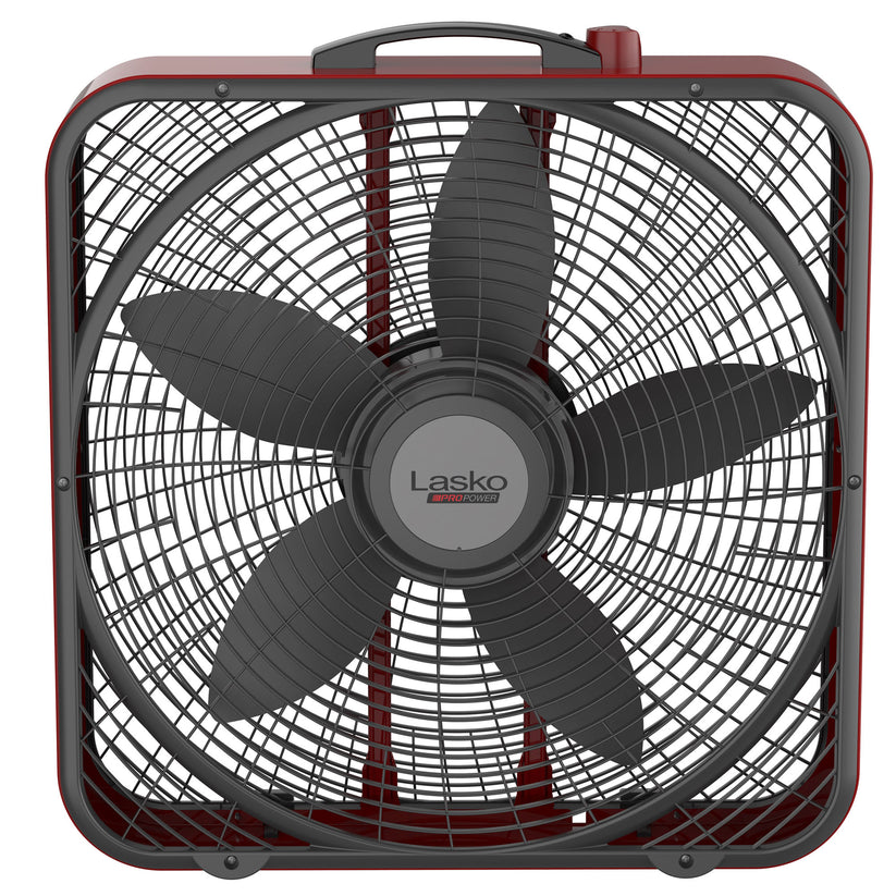 Lasko 20" 3-Speed Pro Power™ Industrial Grade Box Fan, B20548, Red ...