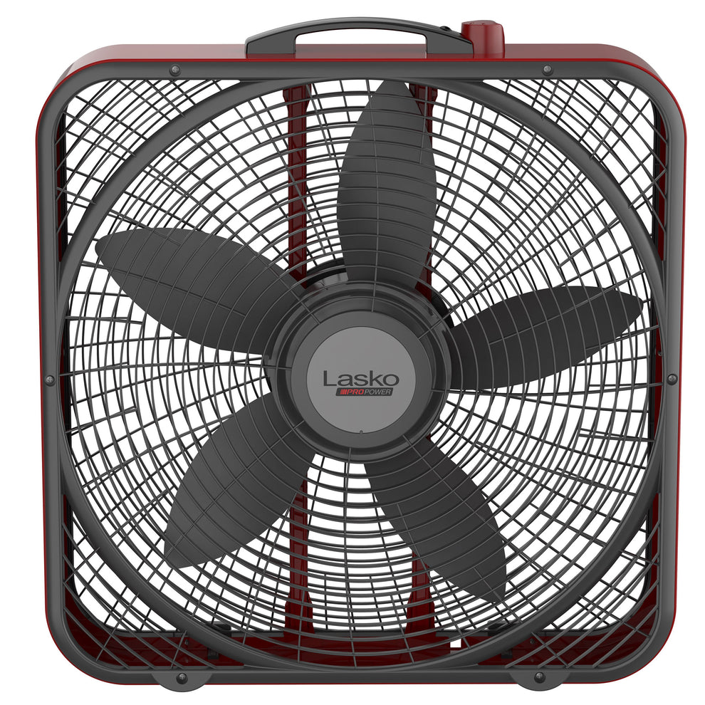 Lasko 20" 3-Speed Pro Power™ Industrial Grade Box Fan, B20548, Red ...