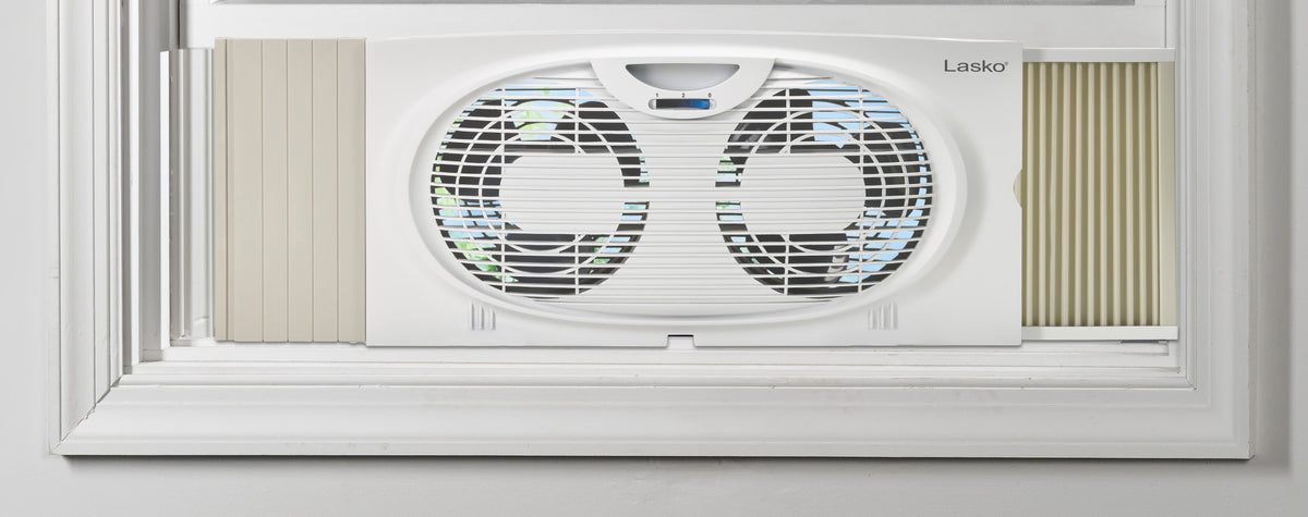 Lasko Twin Window Fan with 2 Speeds, W07350, White