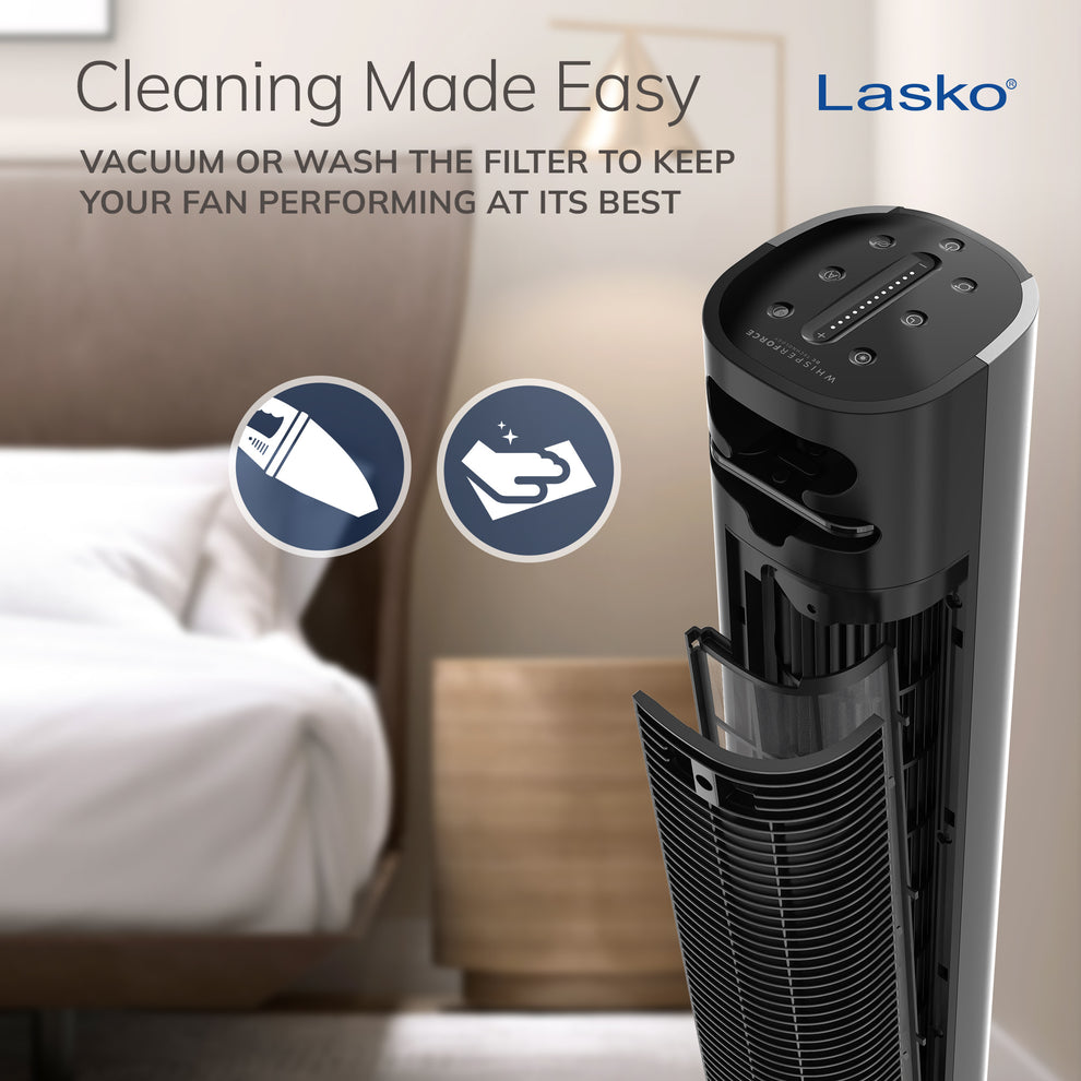 Lasko WhisperForce™ DC 40" Tower Fan (12-speed, remote, timer, air fil ...