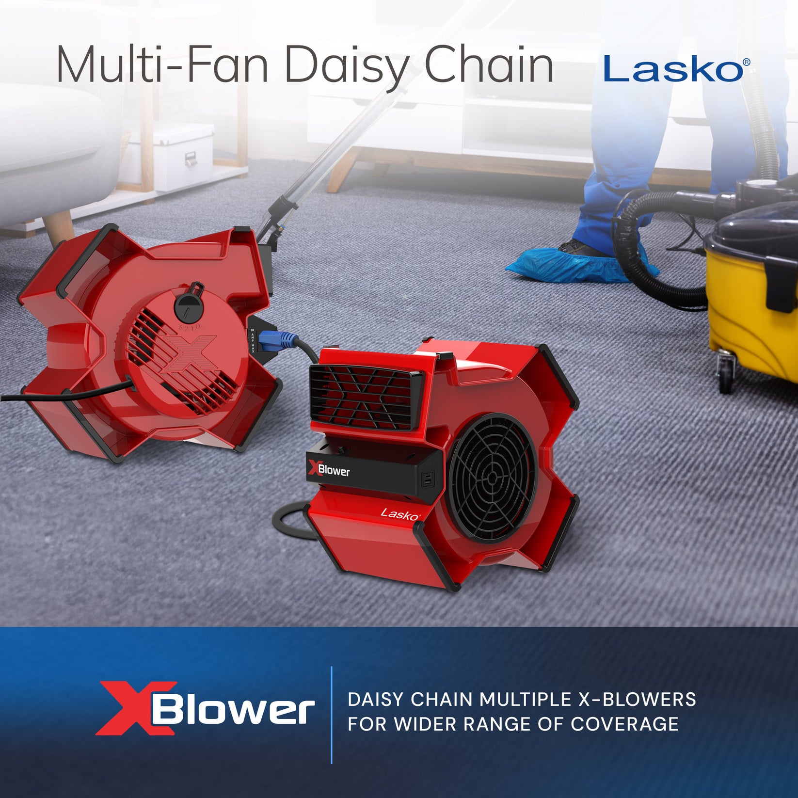 Lasko X12900 X-Blower Multi-Position Utility Blower Fan with USB Port ...