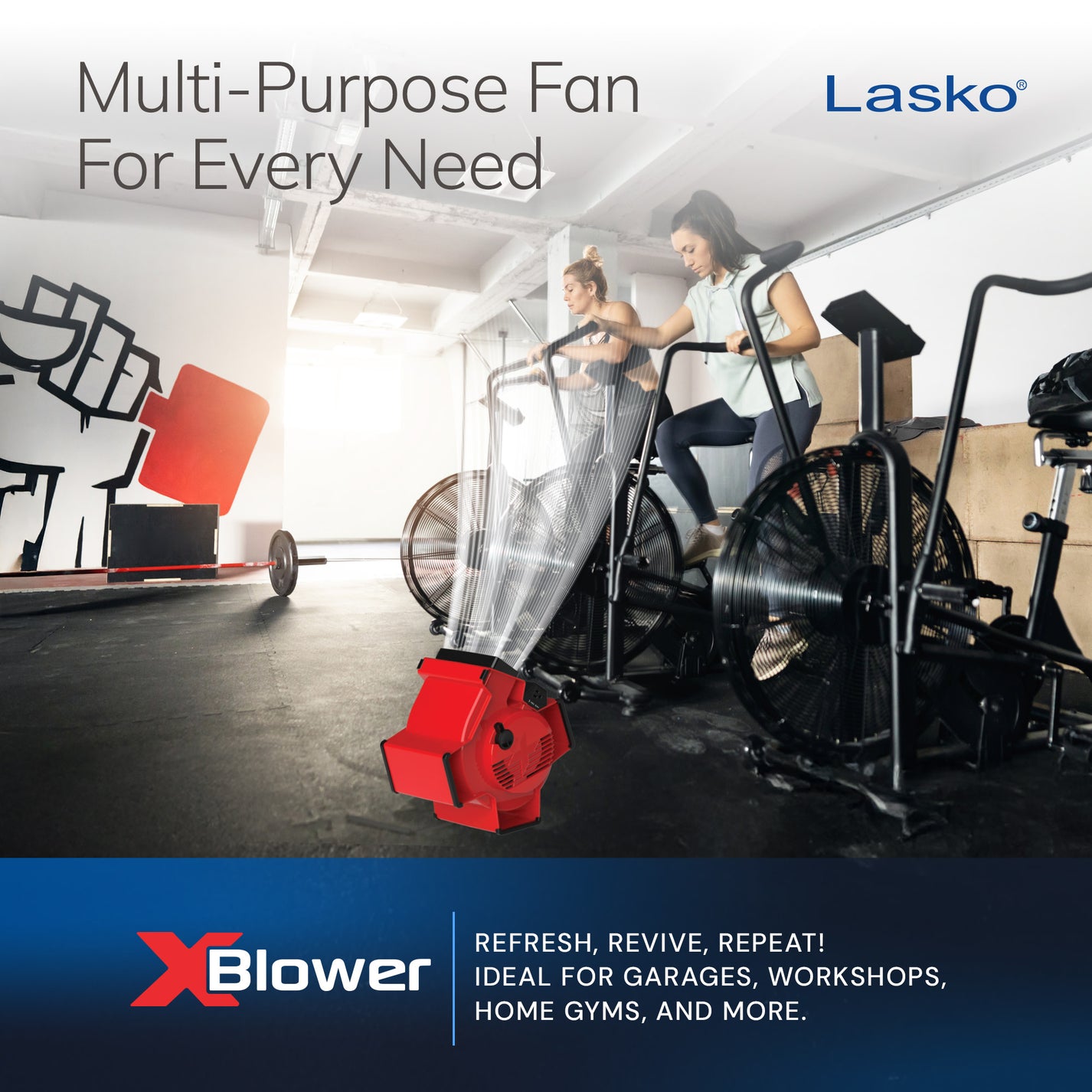 Lasko X12900 X-Blower Multi-Position Utility Blower Fan with USB Port ...