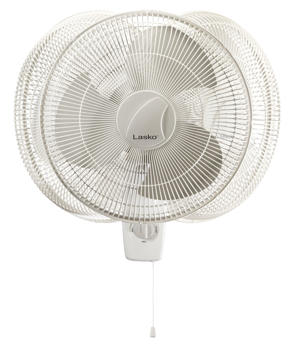 Lasko 16" Oscillating Wall Fan with 3 Speeds, 3016, White