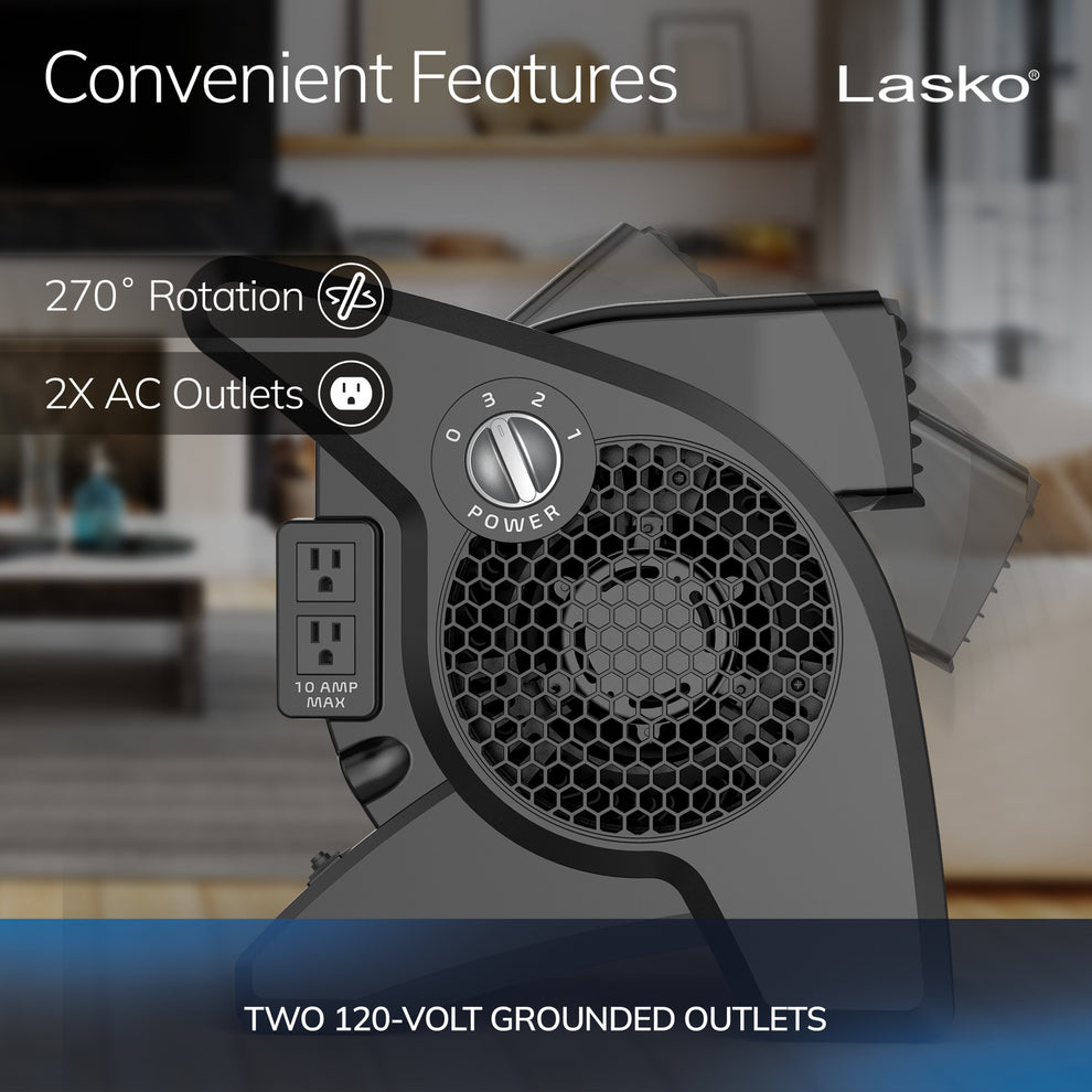 Lasko Pro Performance Pivoting High Velocity Utility Blower Fan with 3 ...