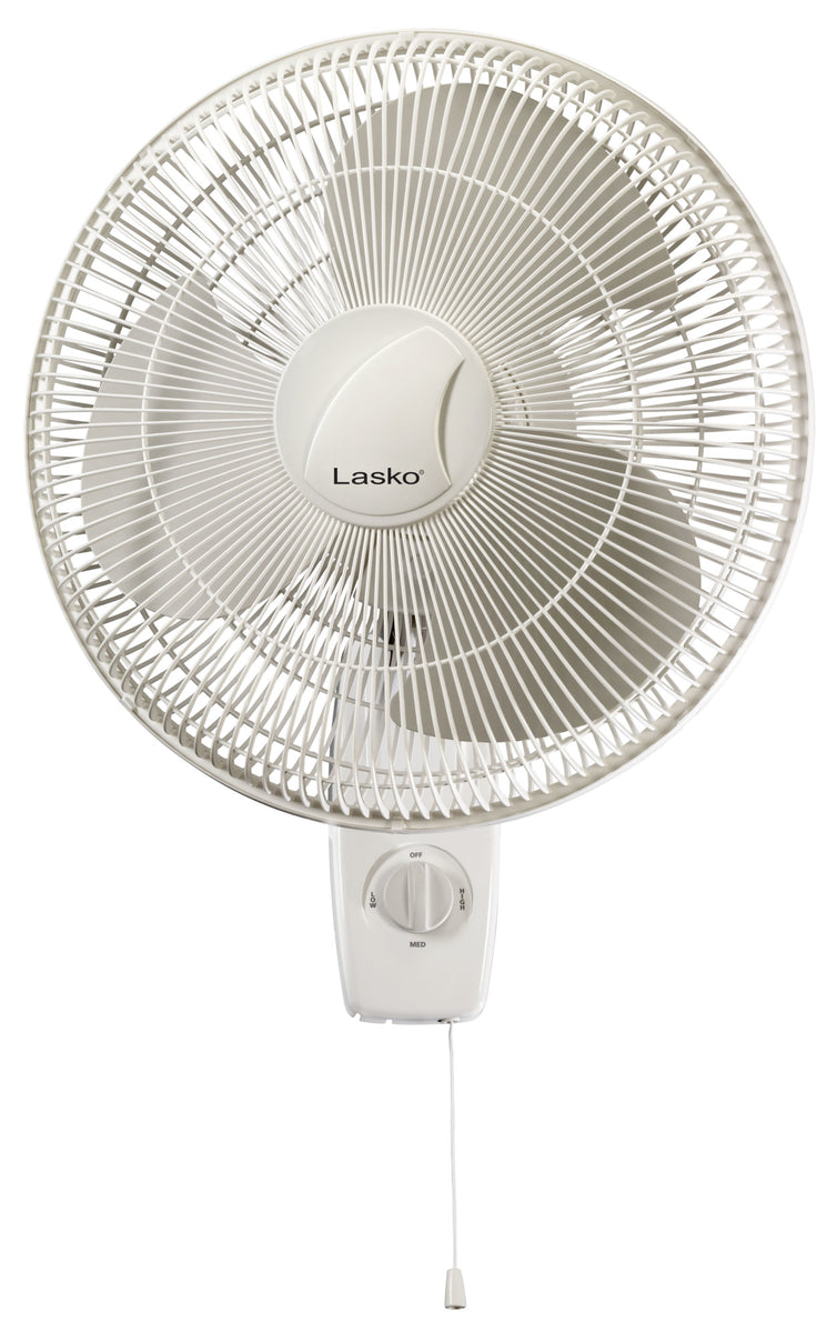 Lasko 16" Oscillating Wall Fan with 3 Speeds, 3016, White