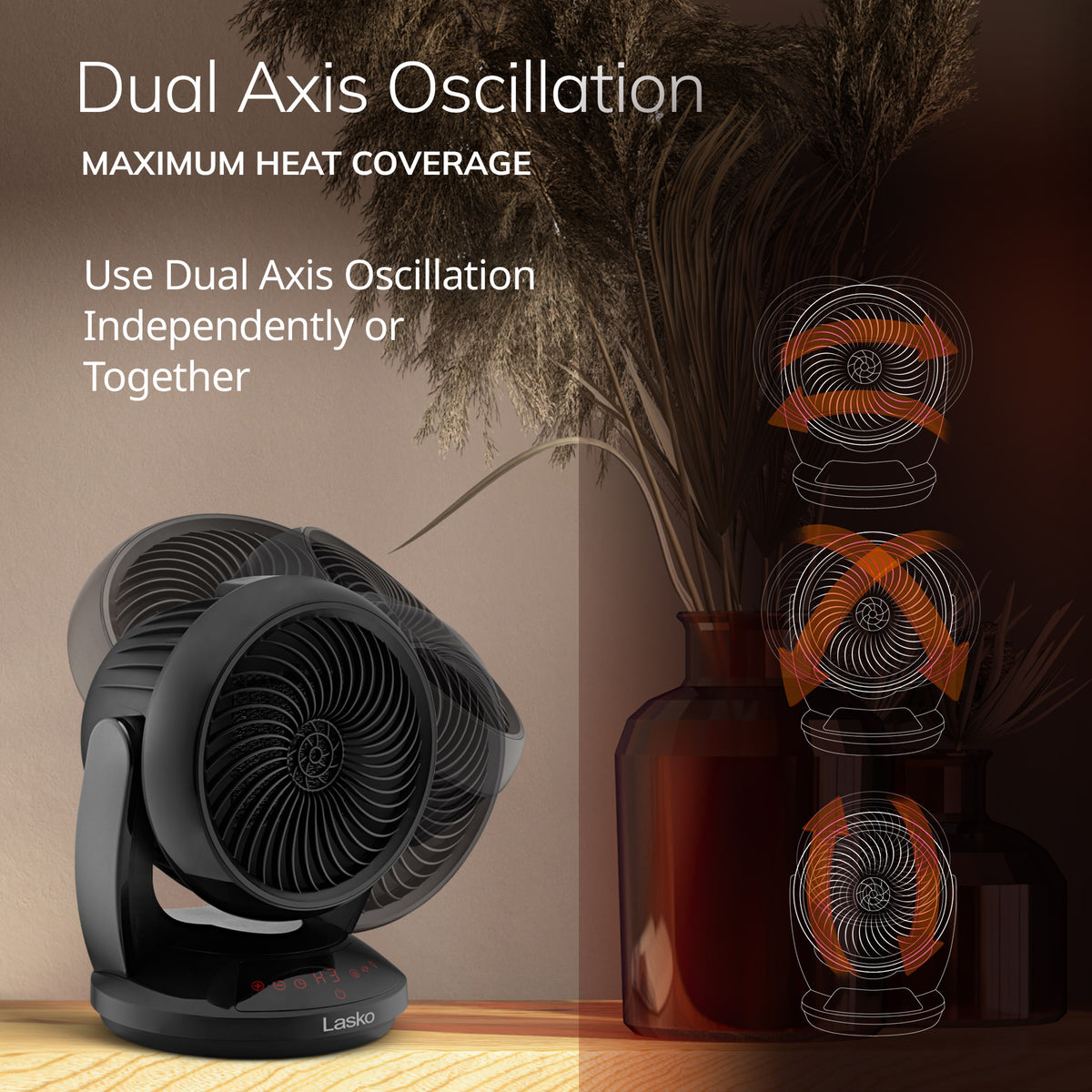 Lasko CS12350 Whirlwind Orbital Oscillation Ceramic Space Heater with