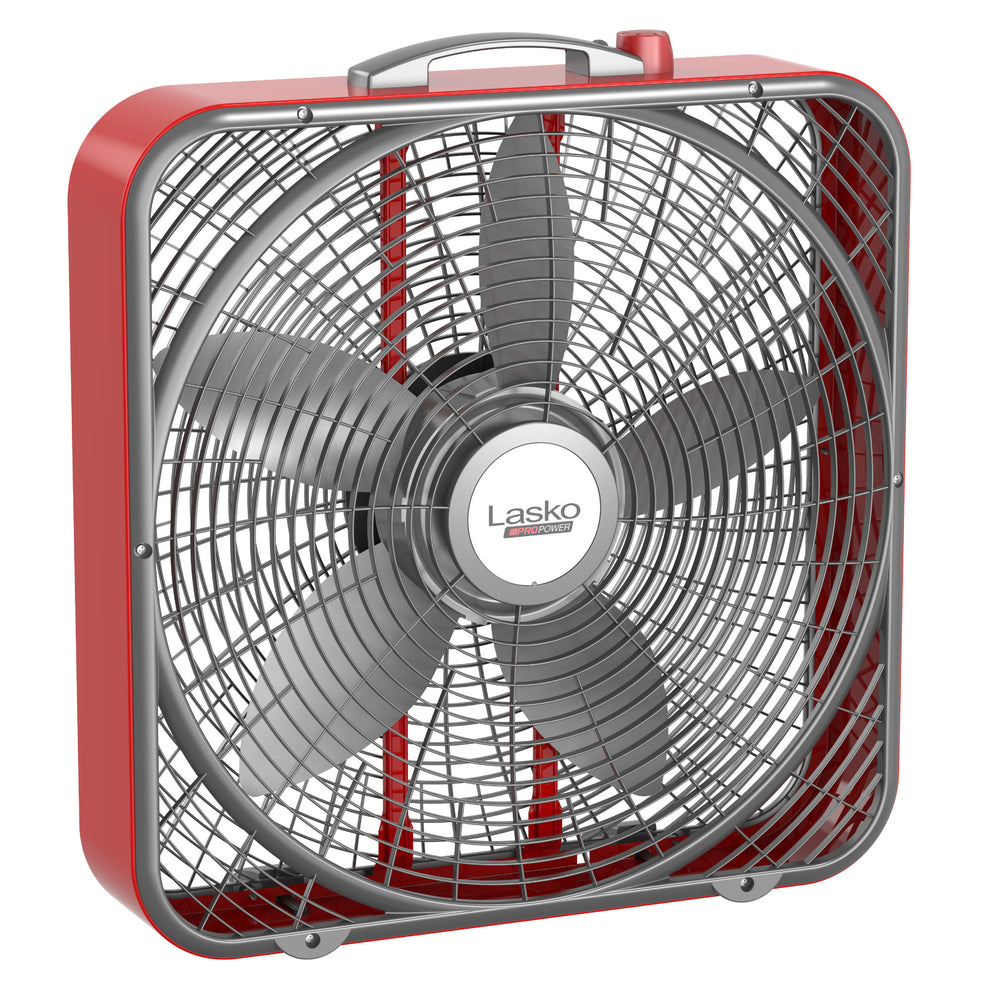 Lasko 20" 3-Speed Pro Power™ Industrial Grade Box Fan, B20548, Red ...