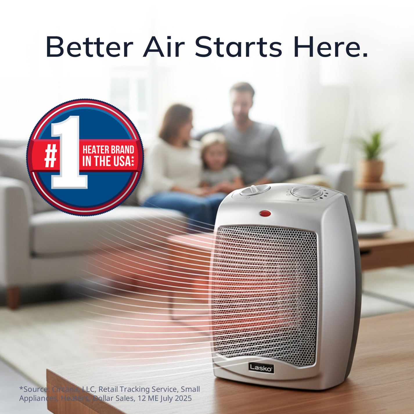 Lasko 1500W Electric Ceramic Space Heater with Adjustable Thermostat ...