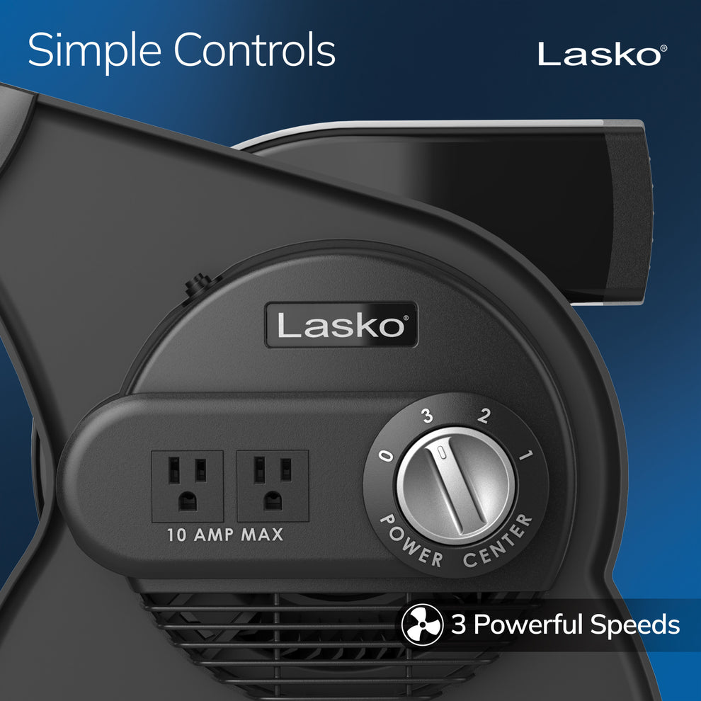 Lasko Pro Performance Pivoting High Velocity Utility Blower Fan with 3 ...