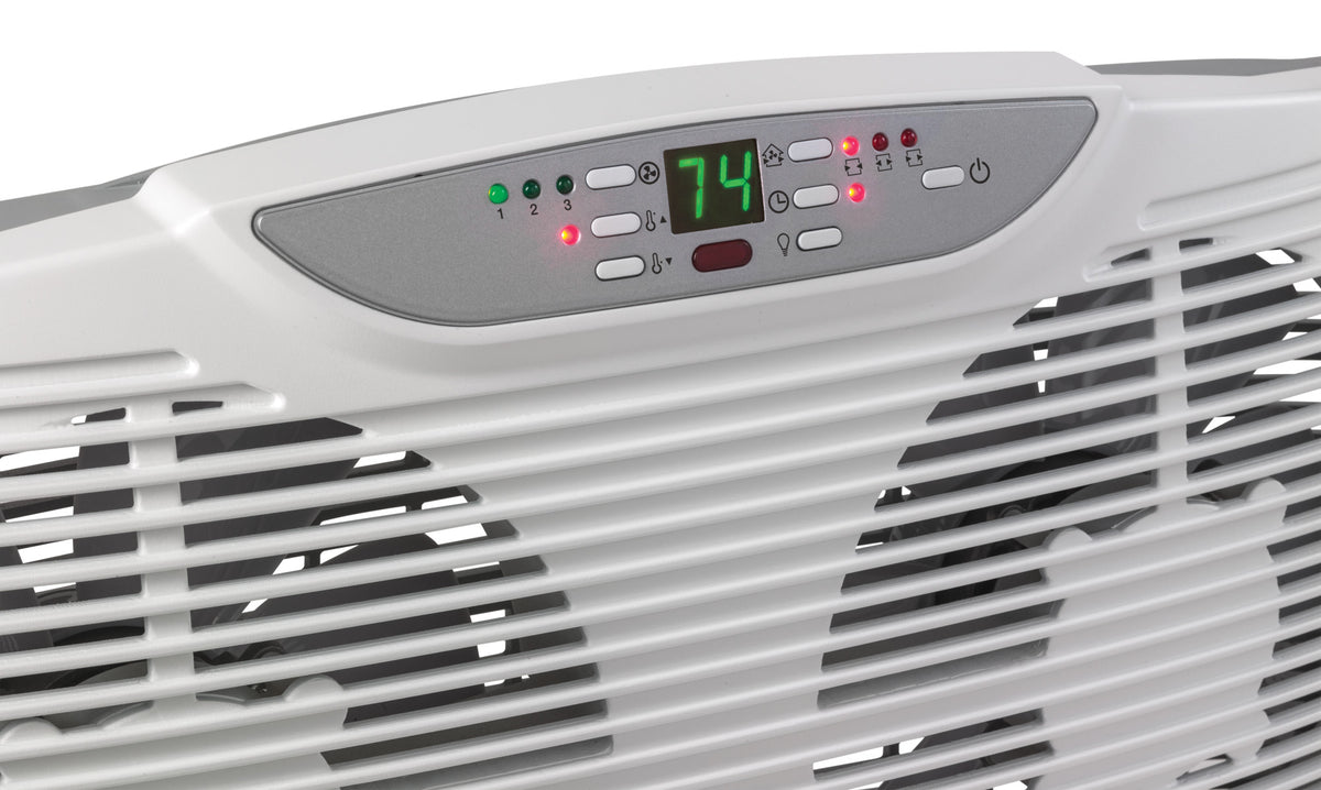 Lasko 3-Speed Electrically Reversible Twin Window Fan with Remote Cont