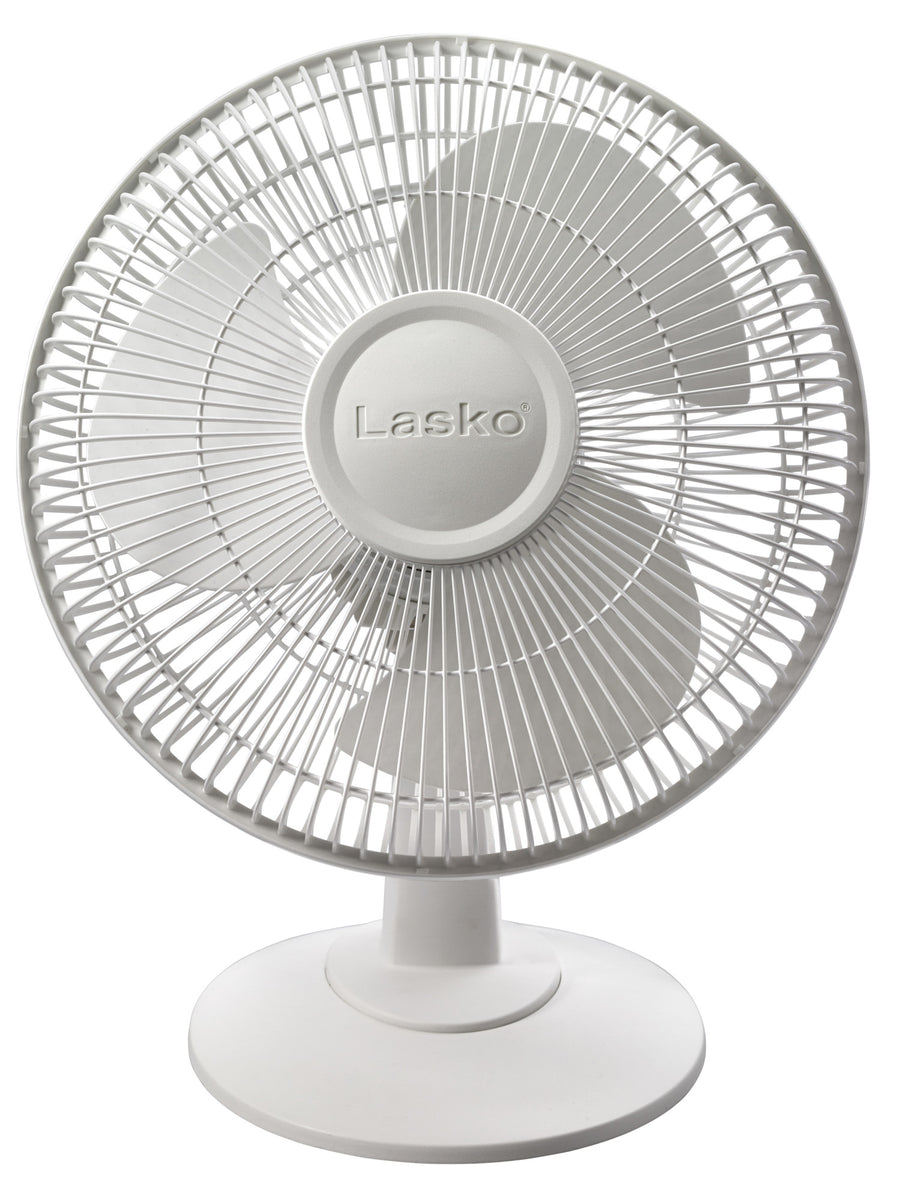 Lasko 12" 3-Speed Oscillating Table Fan with Tilt-Back, 2012, White