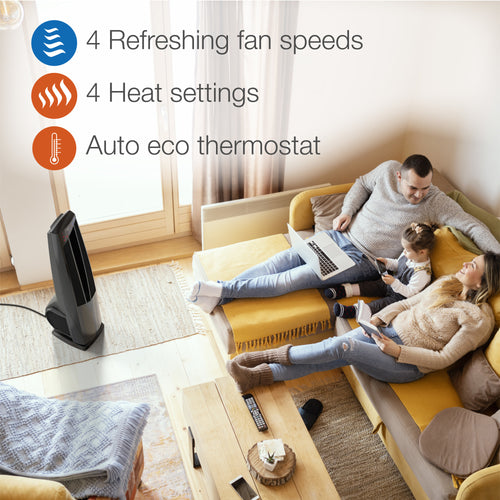 Lasko 1500W Electric Oscillating All Season Tower Fan and Space Heater