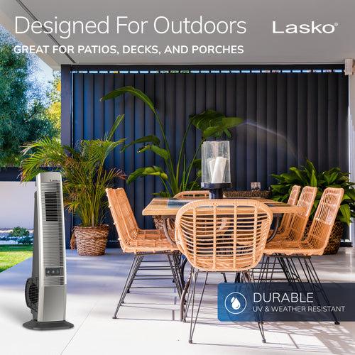 Lasko 42" 4-Speed Oscillating Outdoor Tower Fan with 10-Foot Power Cor