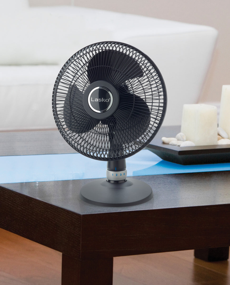 Lasko 12" 3- Speed Performance Table Fan, 2027, Black